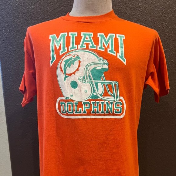 Tops | Vintage 8s Miami Dolphins Orange T Shirt 90s Full Size S3xl ...